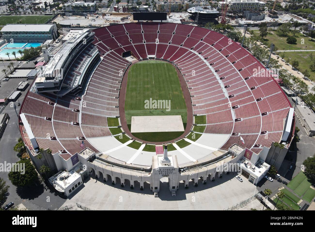 Los Angeles, United States. 15th May, 2020. General overall aerial view ...
