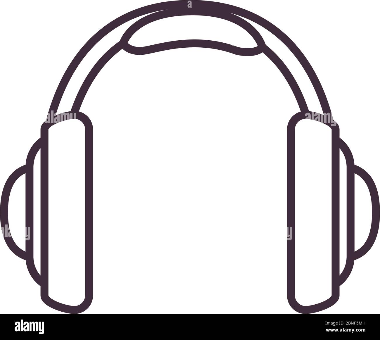 Headphone line style icon design, Device music sound audio stereo ...