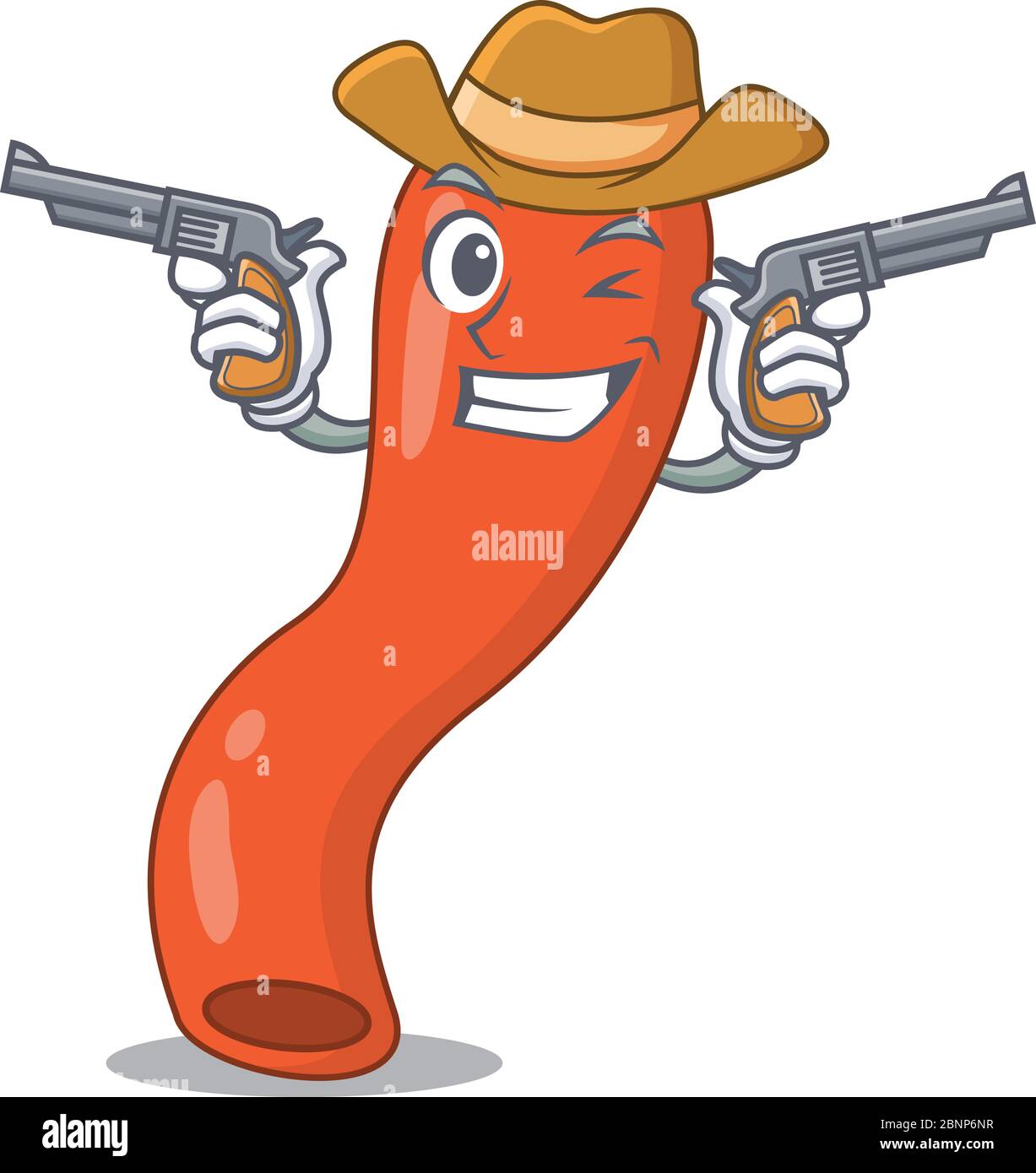 Cartoon character cowboy of appendix with guns Stock Vector Image & Art ...