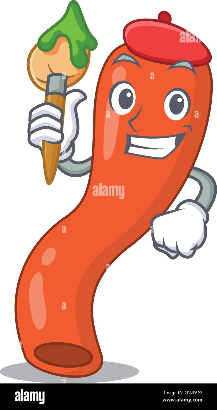 An artistic appendix artist mascot design paint using a brush Stock ...
