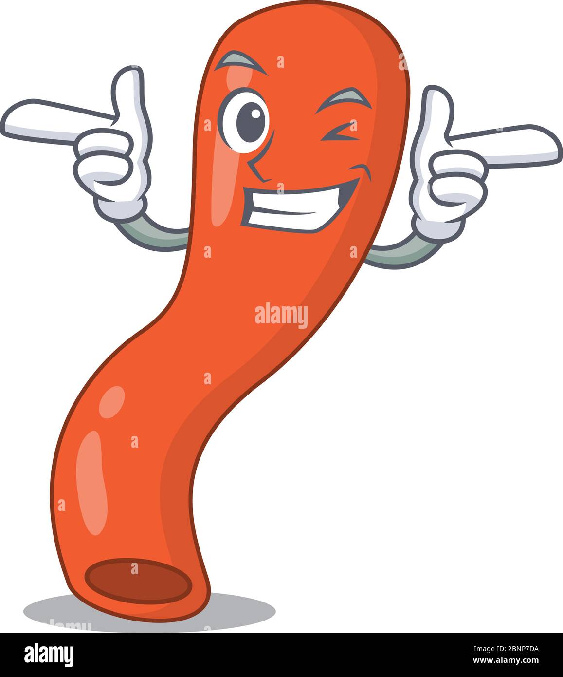 Cartoon design of appendix showing funny face with wink eye Stock ...