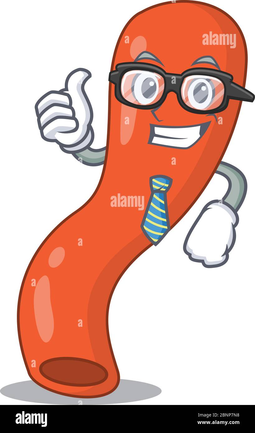 cartoon drawing of appendix Businessman wearing glasses and tie Stock ...