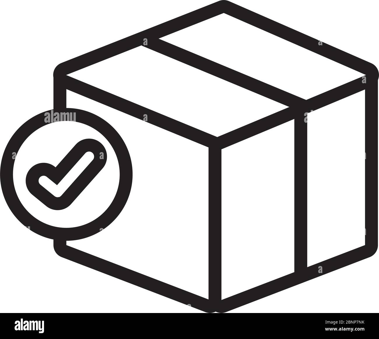 box with check symbol delivery service flat style Stock Vector Image ...