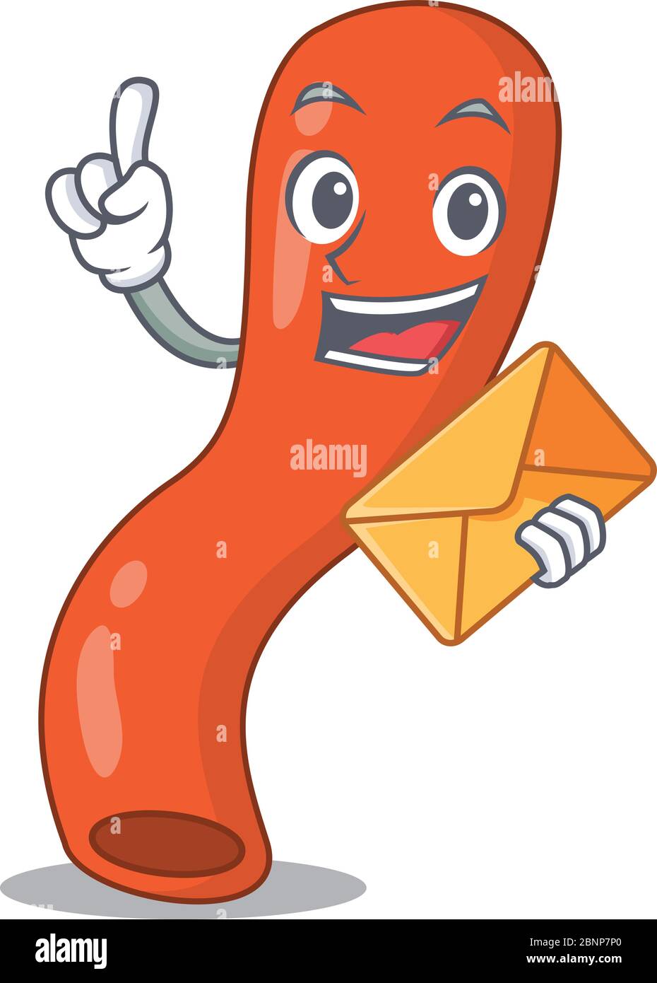A picture of cheerful appendix cartoon design with brown envelope Stock ...