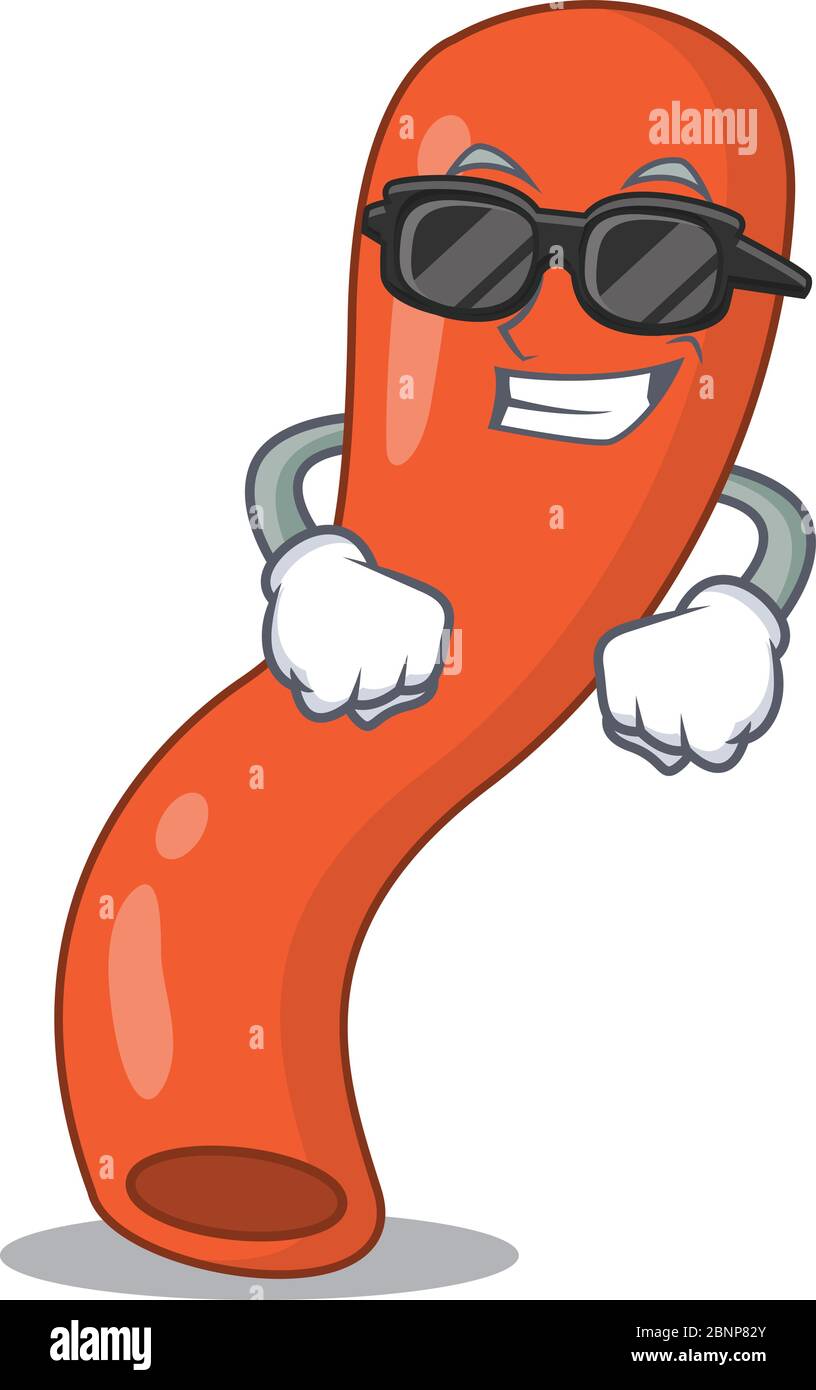 cartoon character of appendix wearing classy black glasses Stock Vector ...