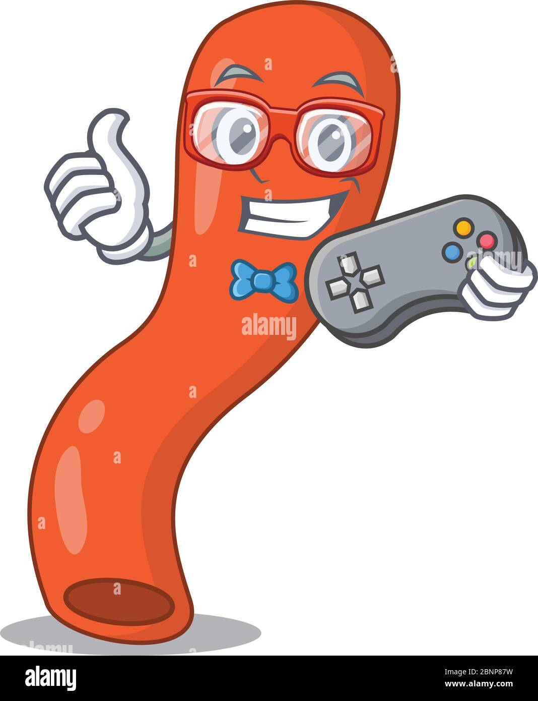 Mascot design style of appendix gamer playing with controller Stock ...