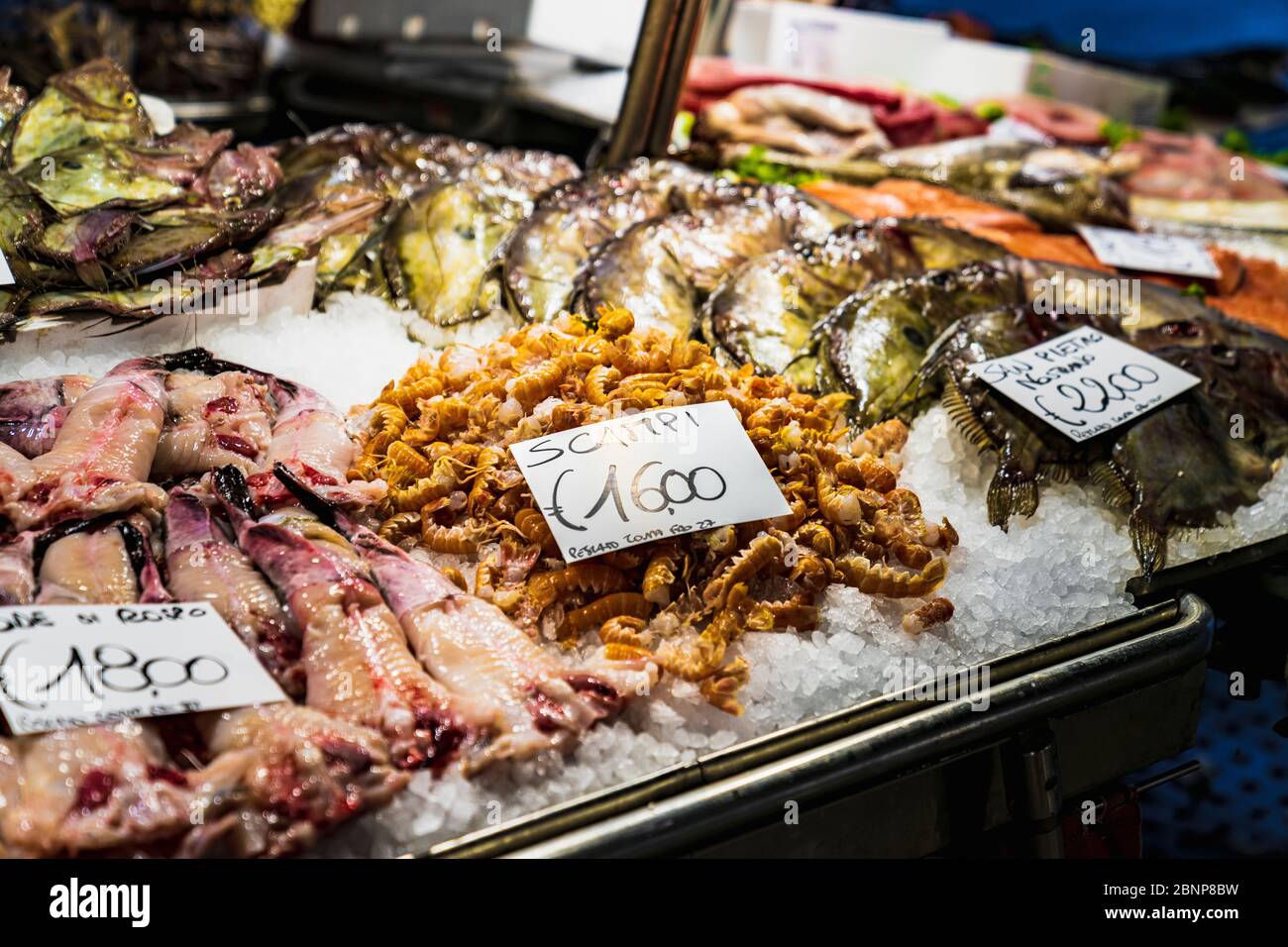 Fish market, Venice, historic center, Veneto, Italy, northern Italy ...