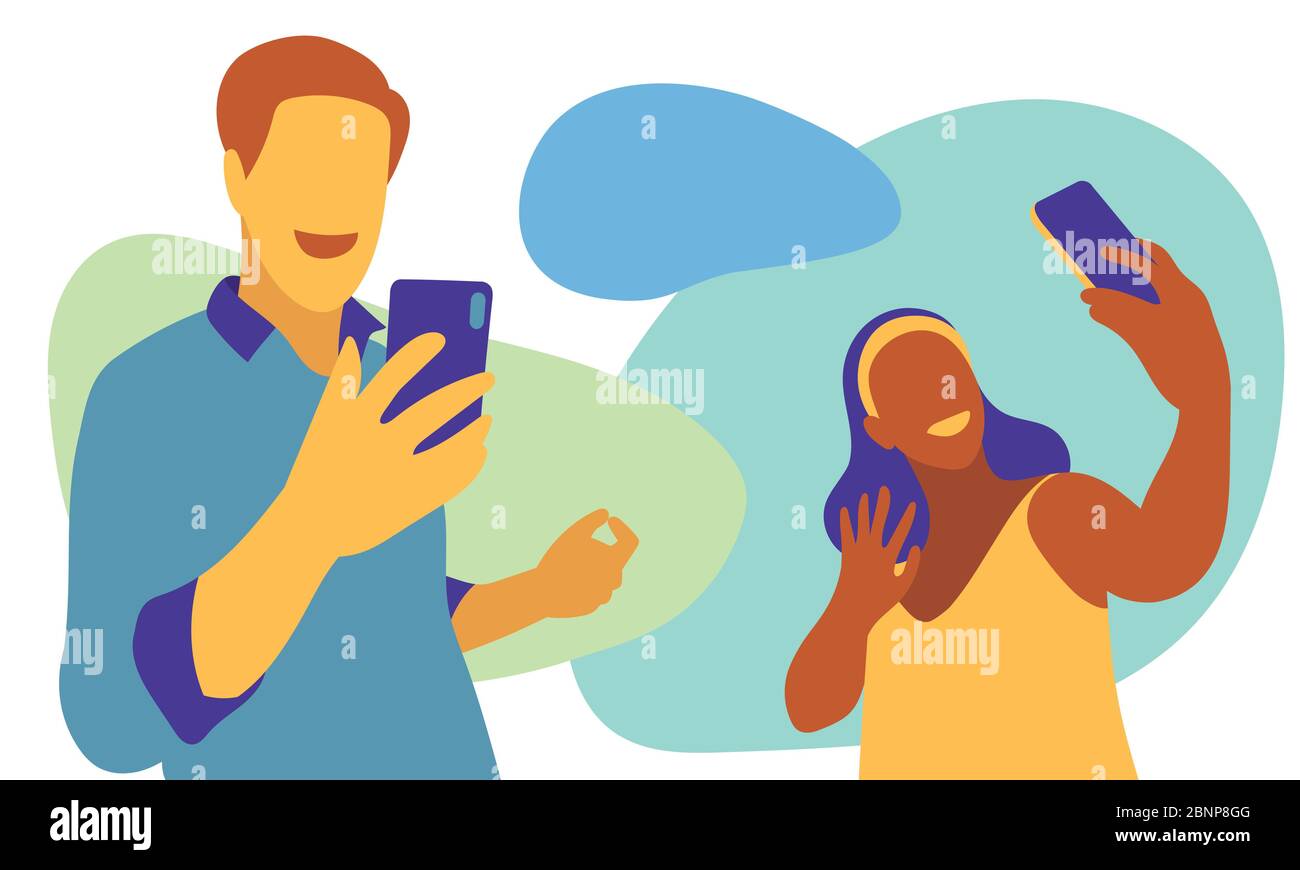 Video call happy man Cut Out Stock Images & Pictures - Alamy