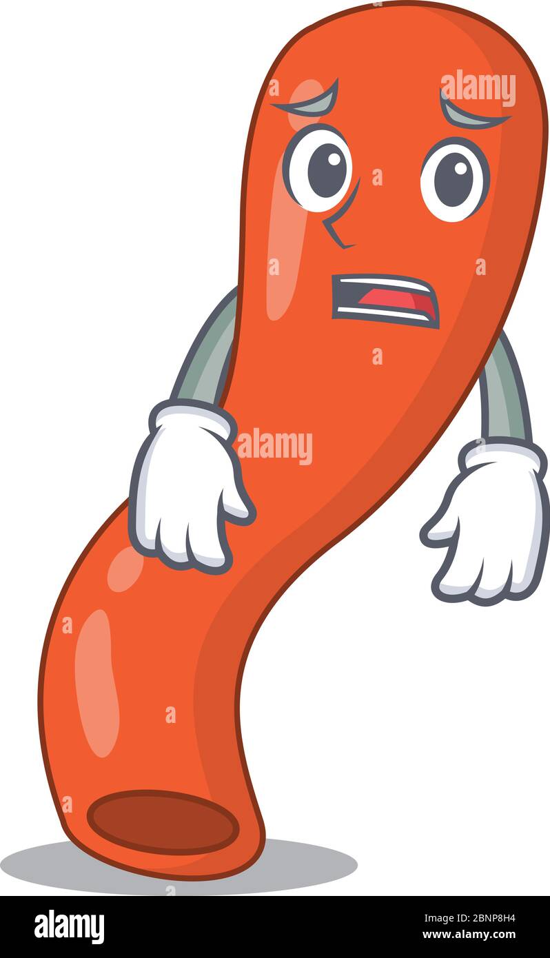 Cartoon design style of appendix having worried face Stock Vector Image ...