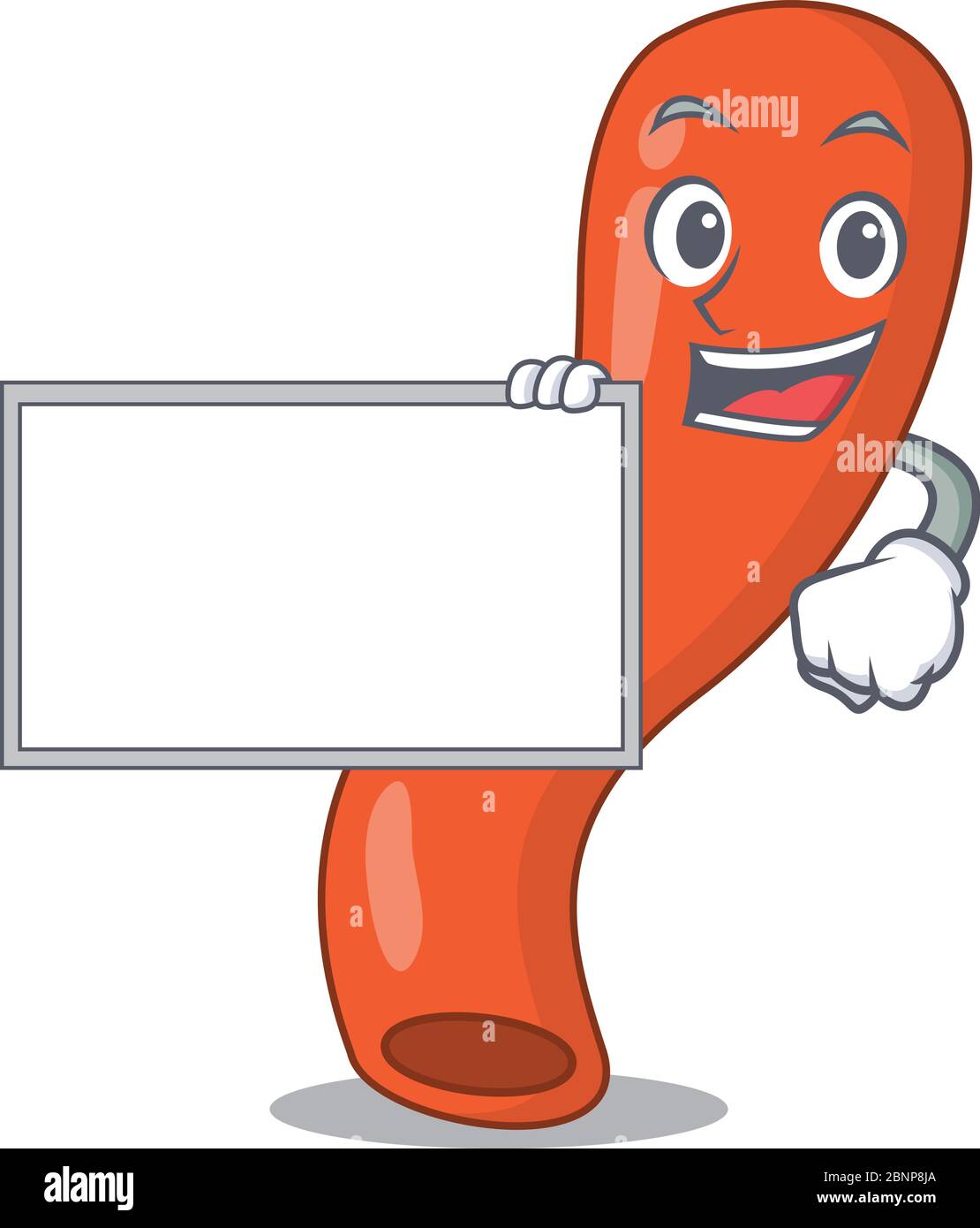 Cartoon character design of appendix holding a board Stock Vector Image ...