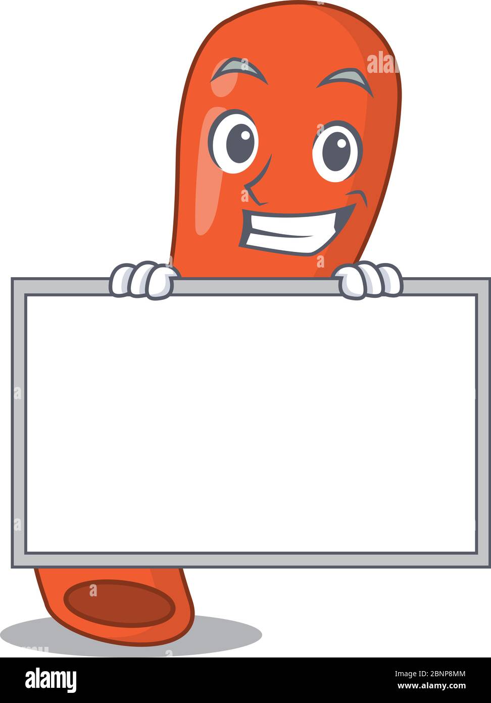 Appendix cartoon design style standing behind a board Stock Vector ...