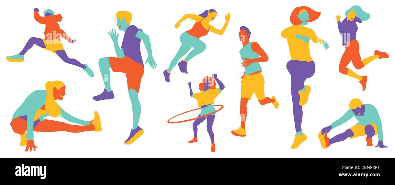 A group of young people exercising outdoors Stock Photo - Alamy