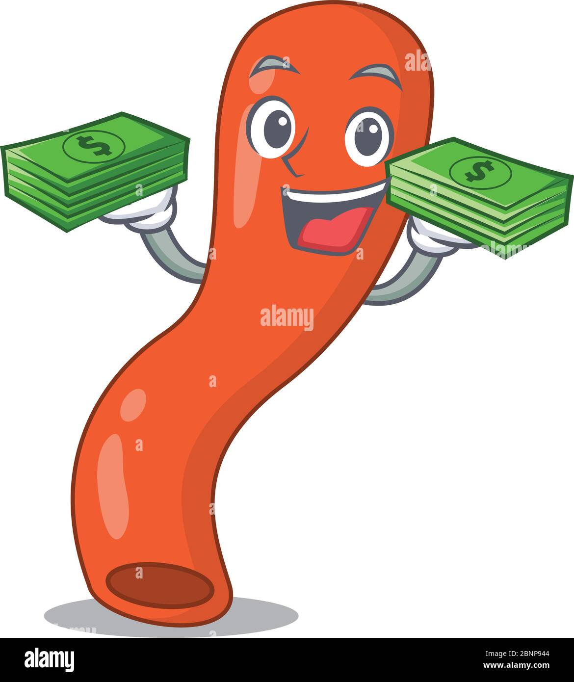 A wealthy appendix cartoon character with much money Stock Vector Image ...