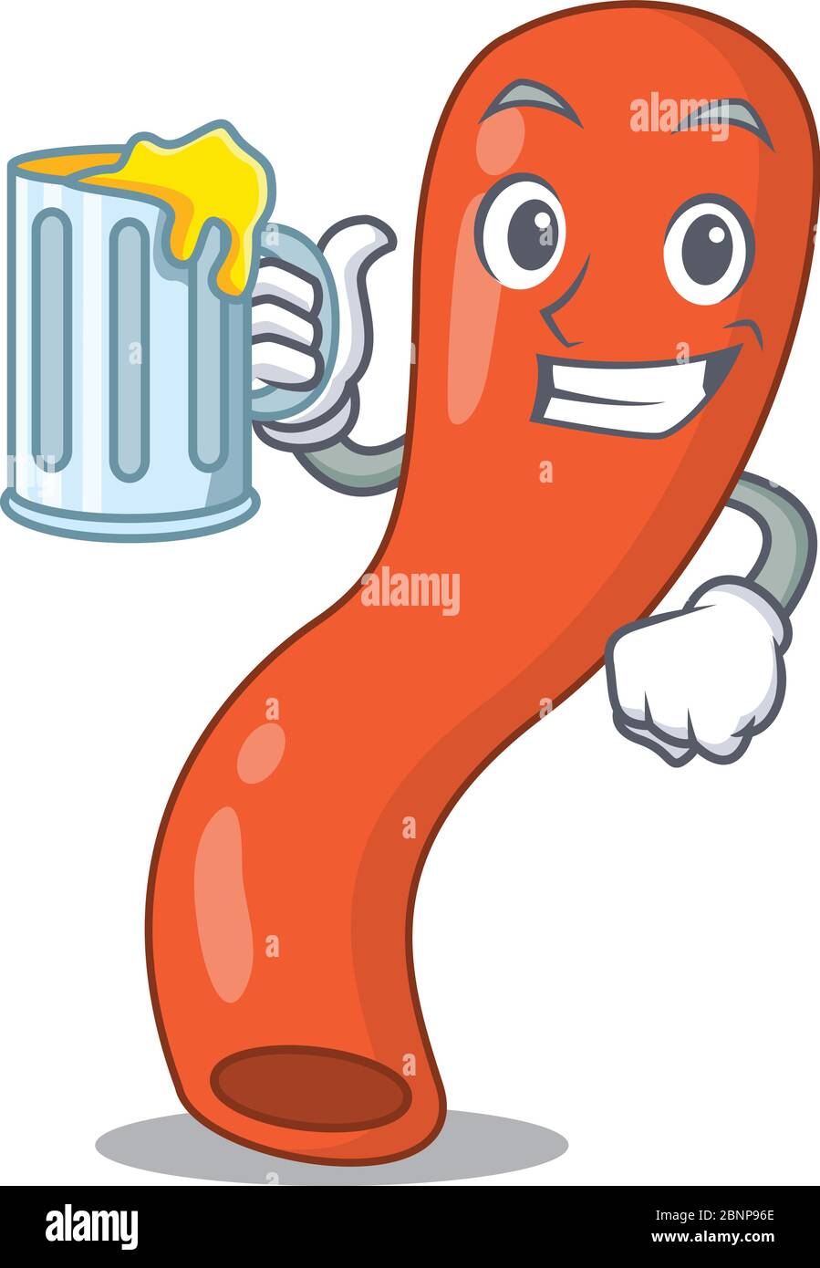 A cartoon concept of appendix with a glass of beer Stock Vector Image ...