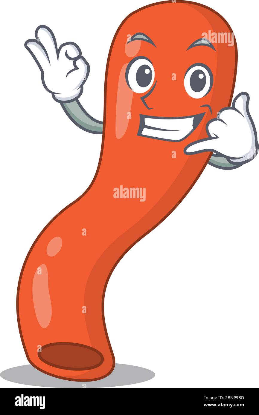 Caricature design of appendix showing call me funny gesture Stock ...