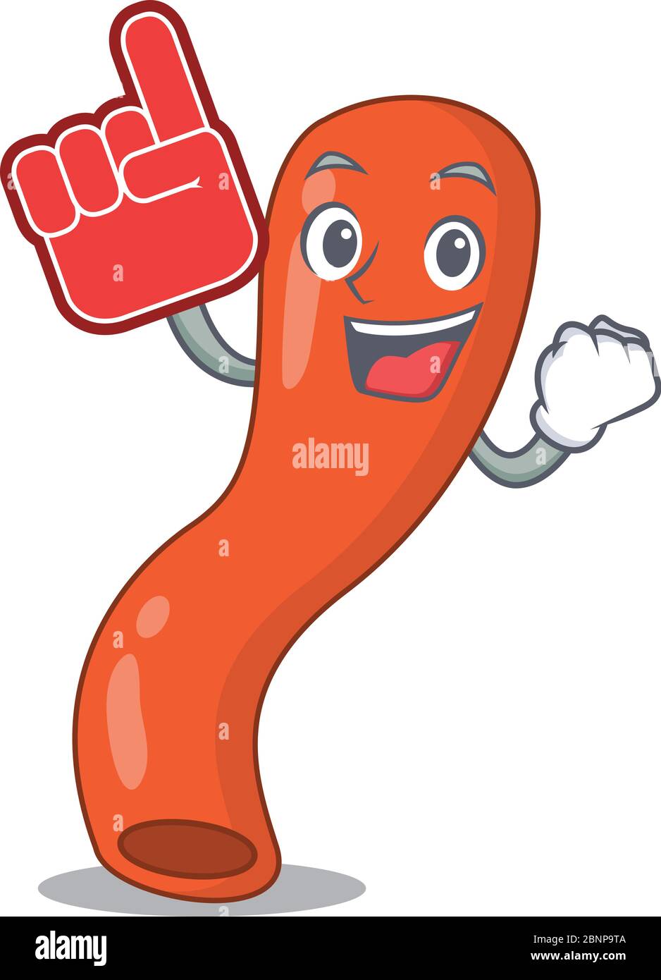 Appendix in cartoon drawing character design with Foam finger Stock ...