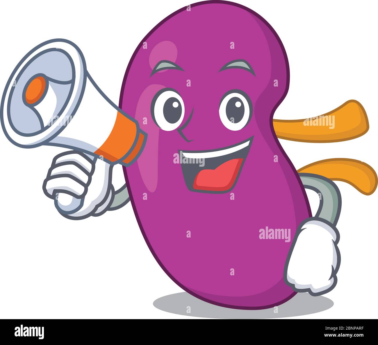 Mascot design of kidney announcing new products on a megaphone Stock ...