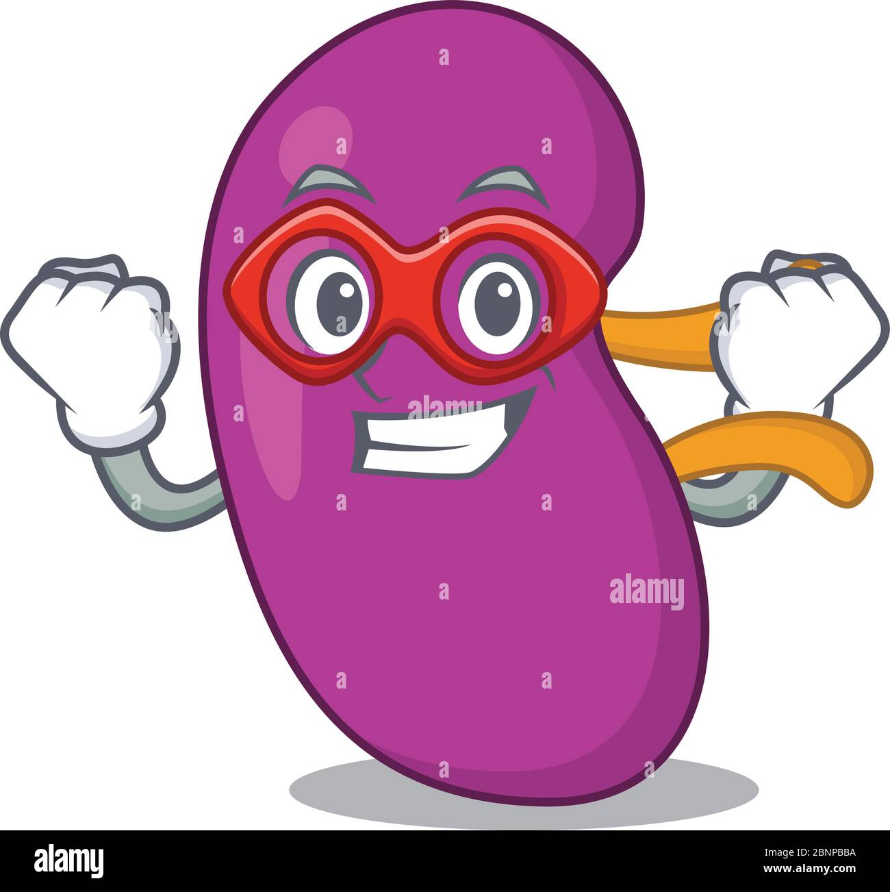 A cartoon drawing of kidney in a Super hero character Stock Vector ...