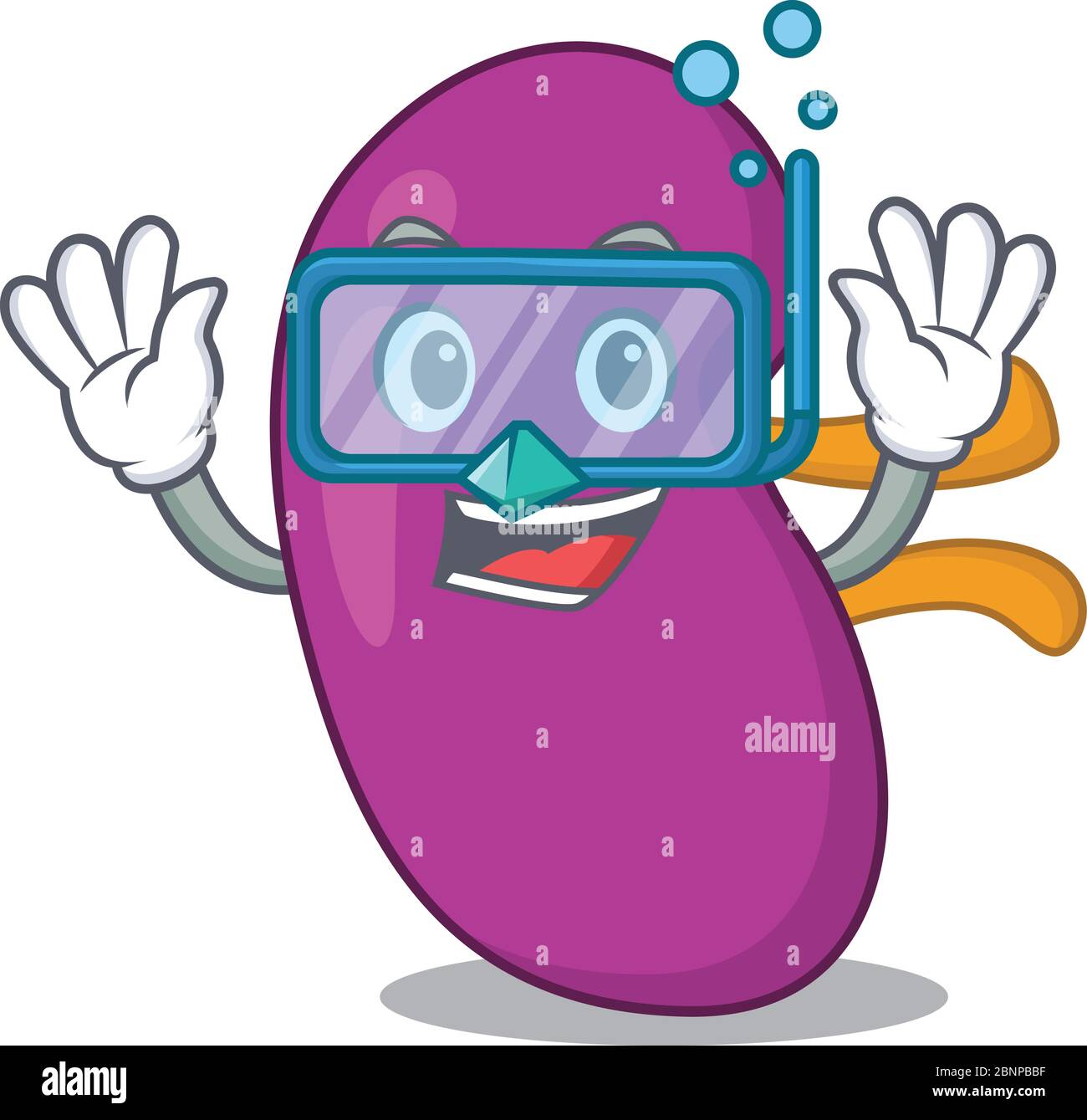 Kidney mascot design swims with diving glasses Stock Vector Image & Art ...