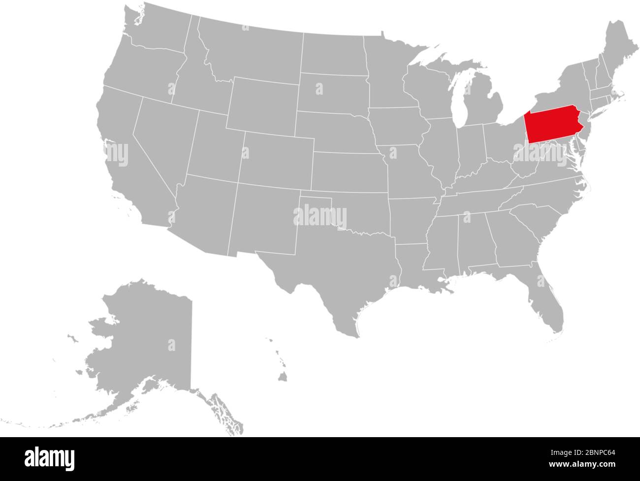 pennsylvania on a map of usa