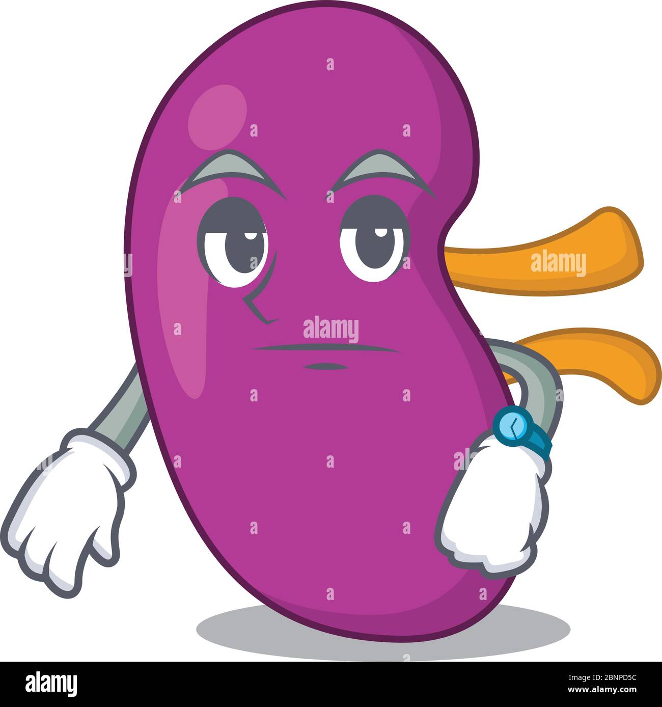Mascot design style of kidney with waiting gesture Stock Vector Image ...