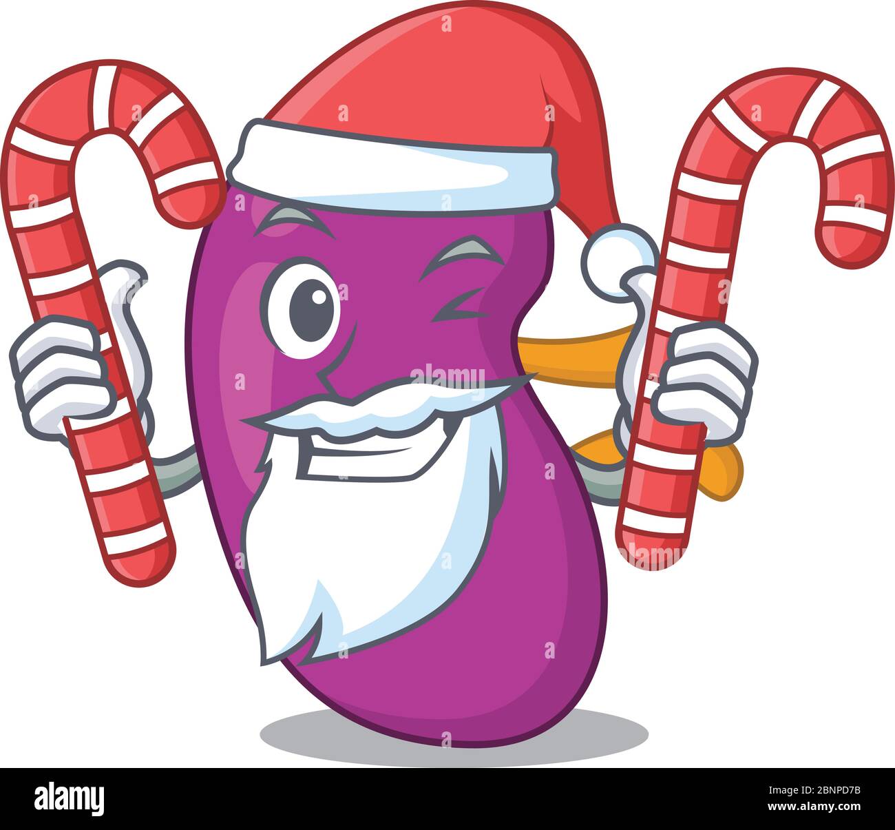 Friendly kidney dressed in Santa Cartoon character with Christmas ...