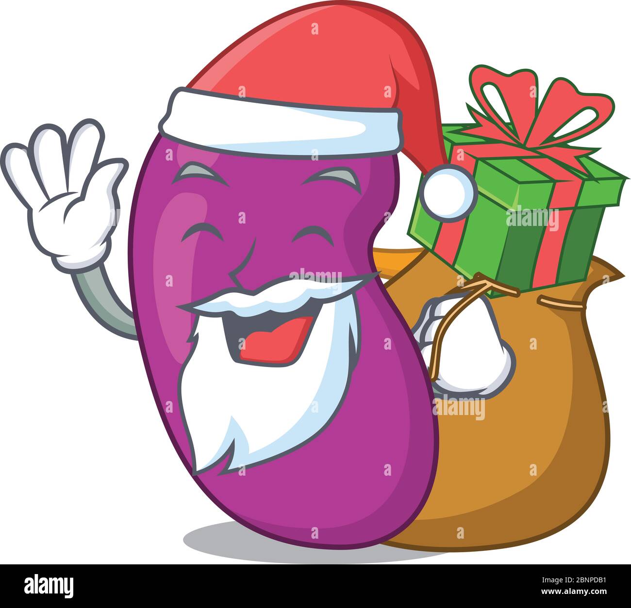 Cartoon design of kidney Santa having Christmas gift Stock Vector Image ...