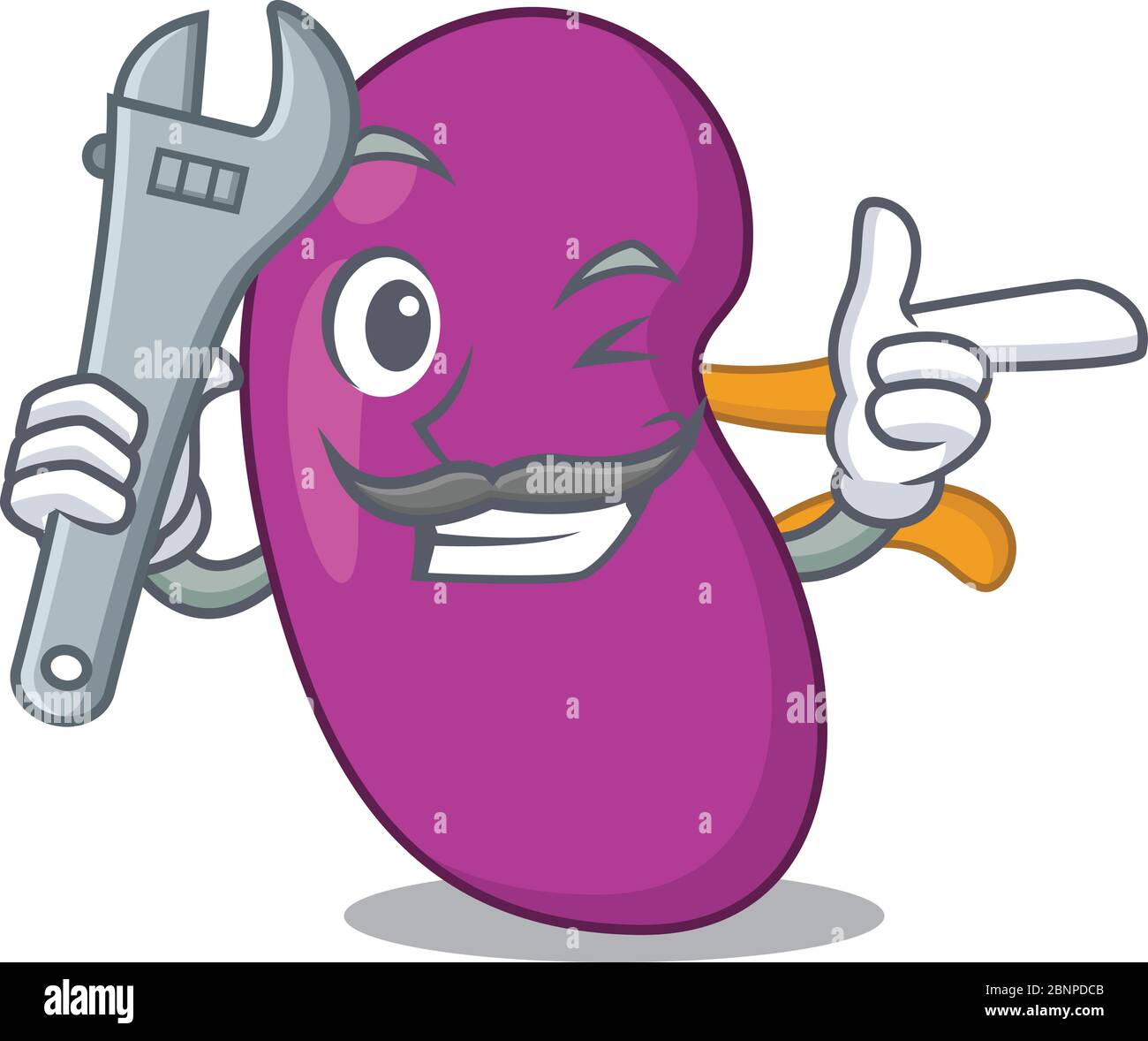A caricature picture of kidney working as a mechanic Stock Vector Image ...