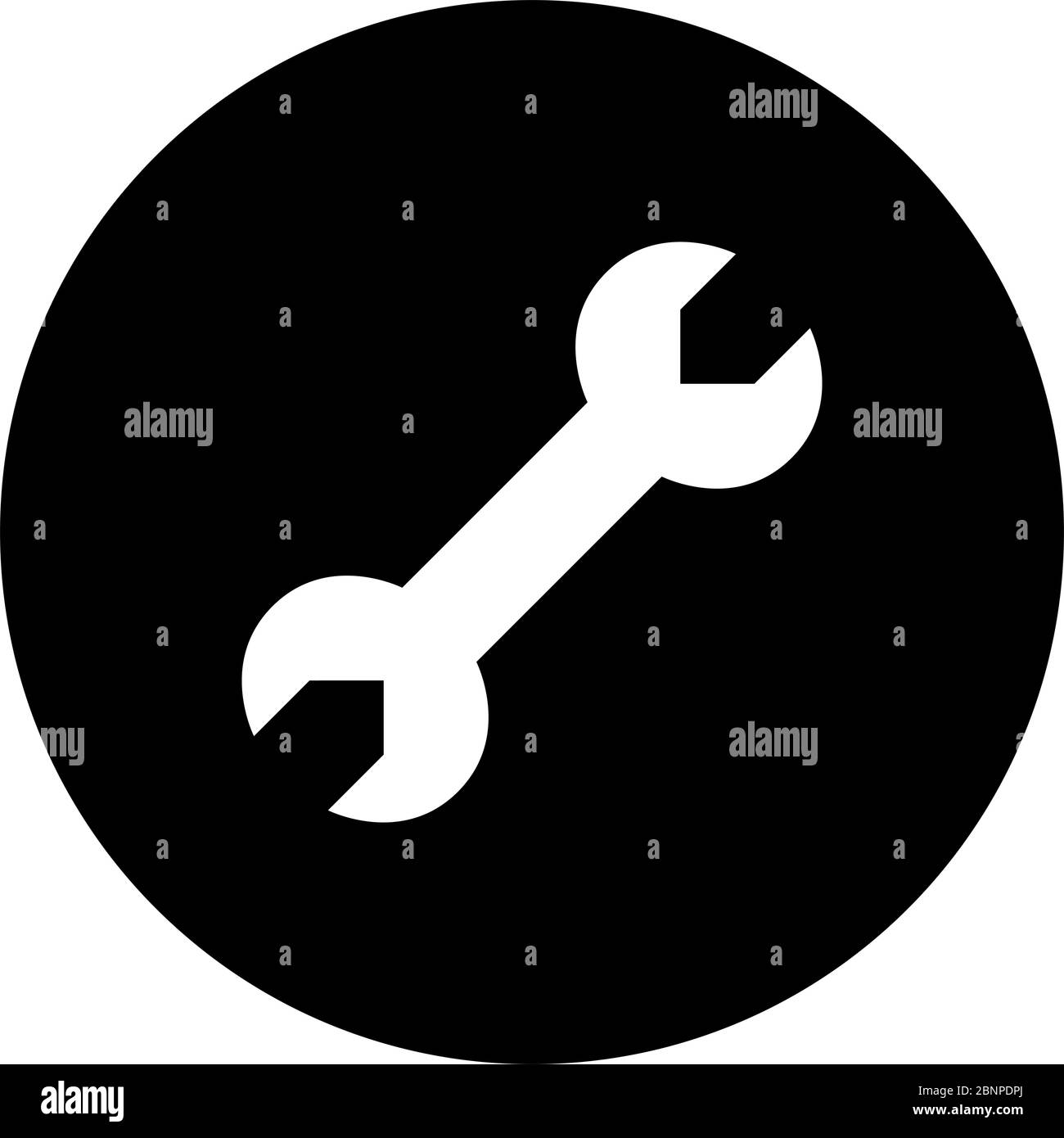 Wrench or spanner icon round vector illustration graphics tools design ...