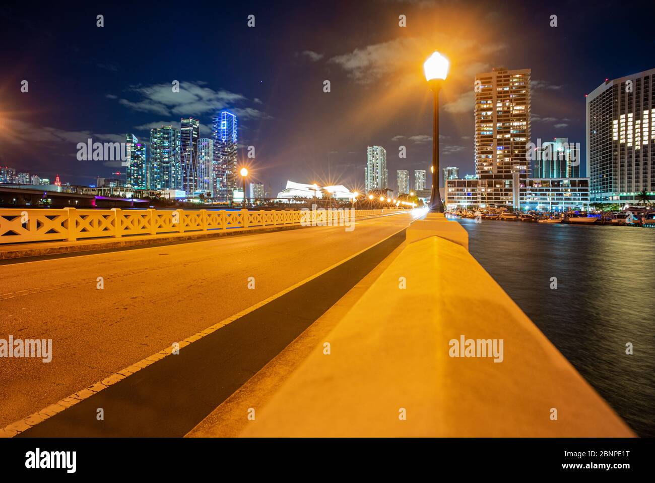 Miami Beach. Florida. Paradise. Miami city skyline panorama at dusk ...
