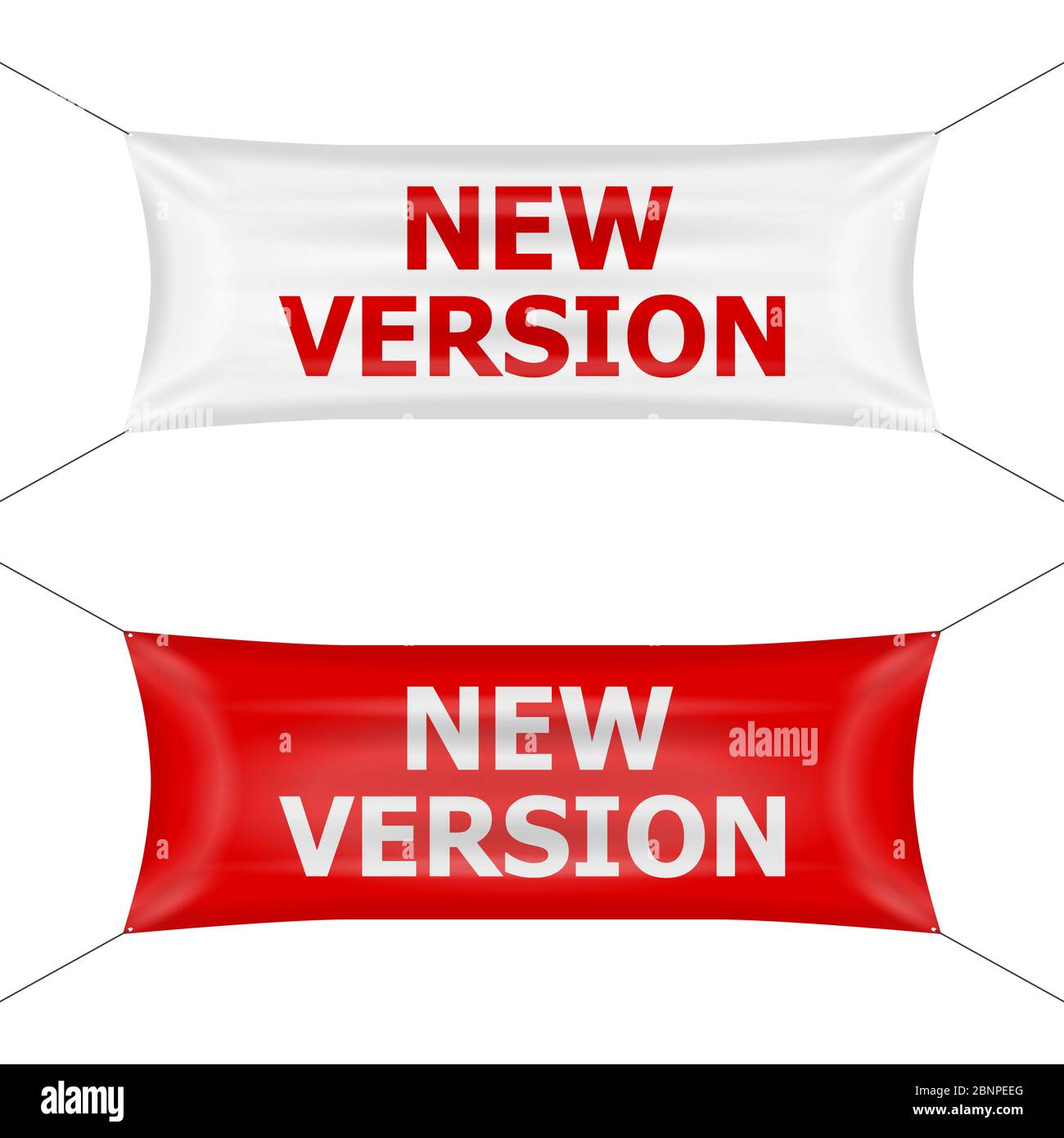 Banner new version on a white background Stock Photo - Alamy
