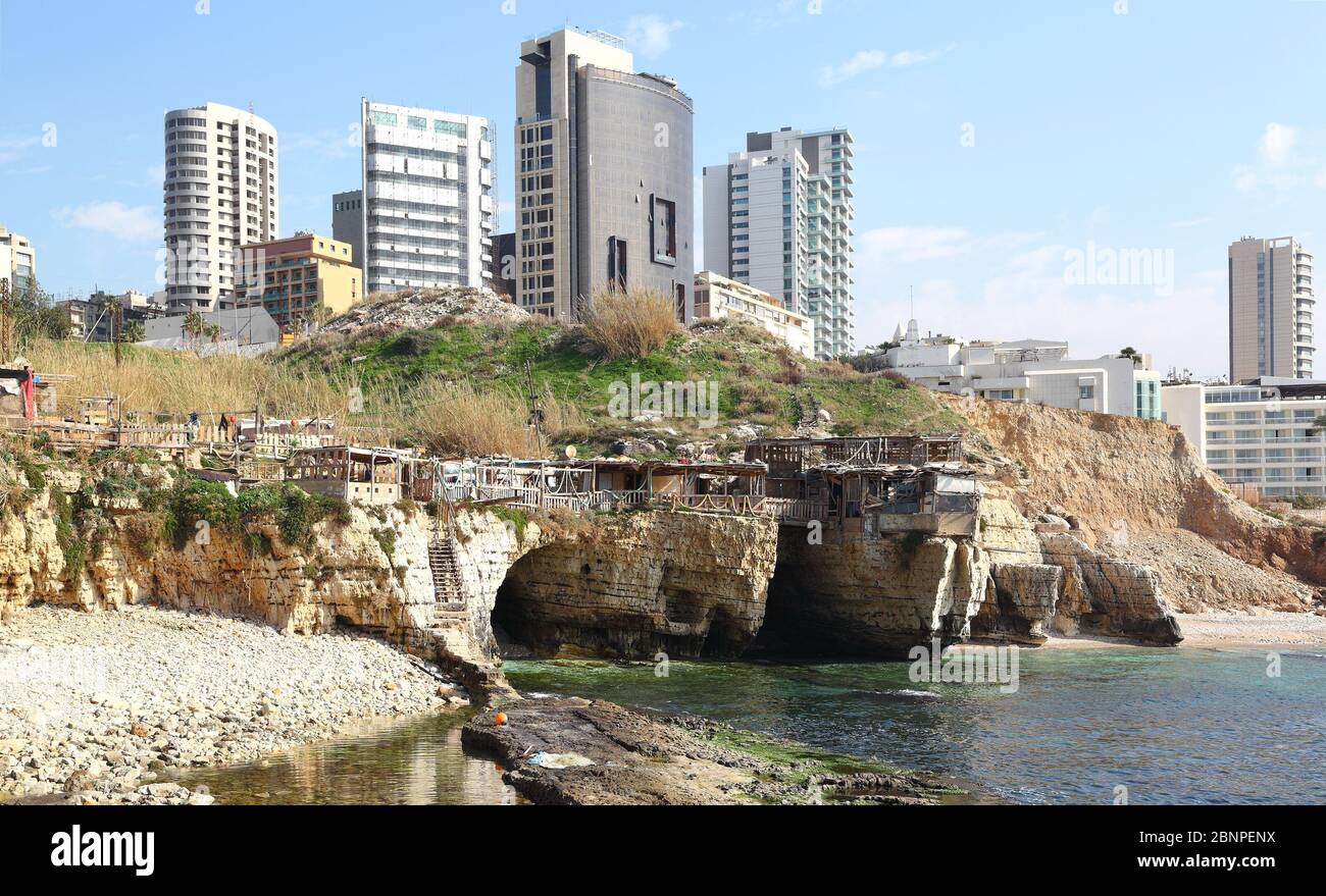 Beirut, Lebanon : Looking toward the city from the coastline Stock ...