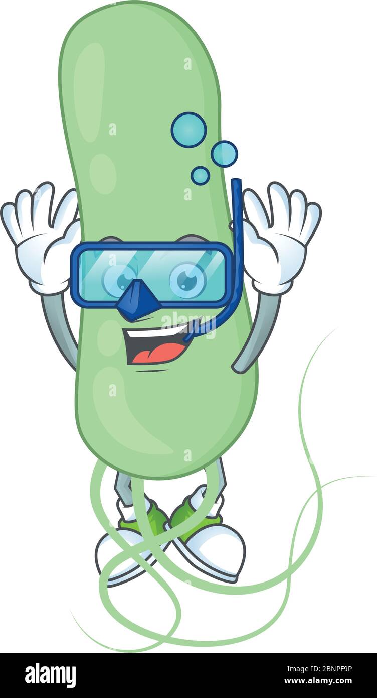 cartoon drawing concept of aquificae wearing cool Diving glasses ready ...
