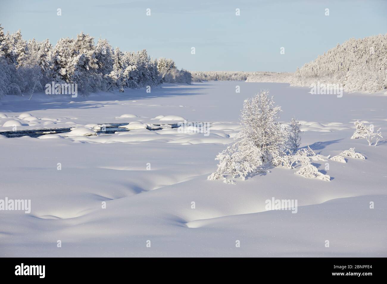 Finnalnd, Lapland, winter, river, Ounasjoki, landscape Stock Photo - Alamy