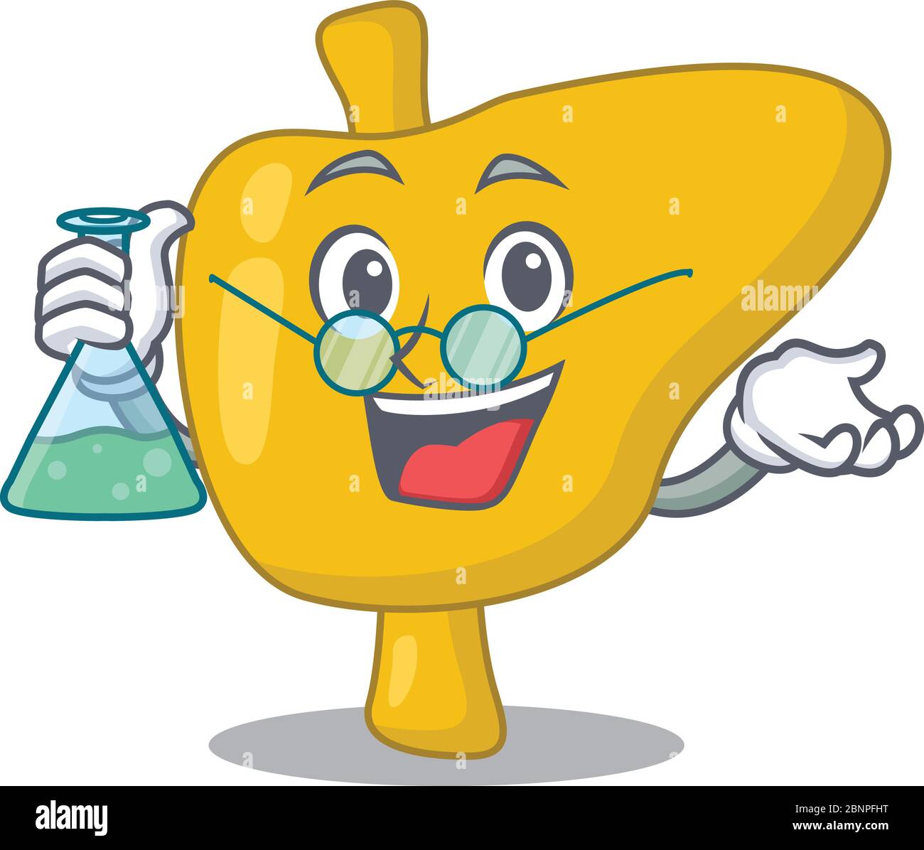 caricature character of liver smart Professor working on a lab Stock ...