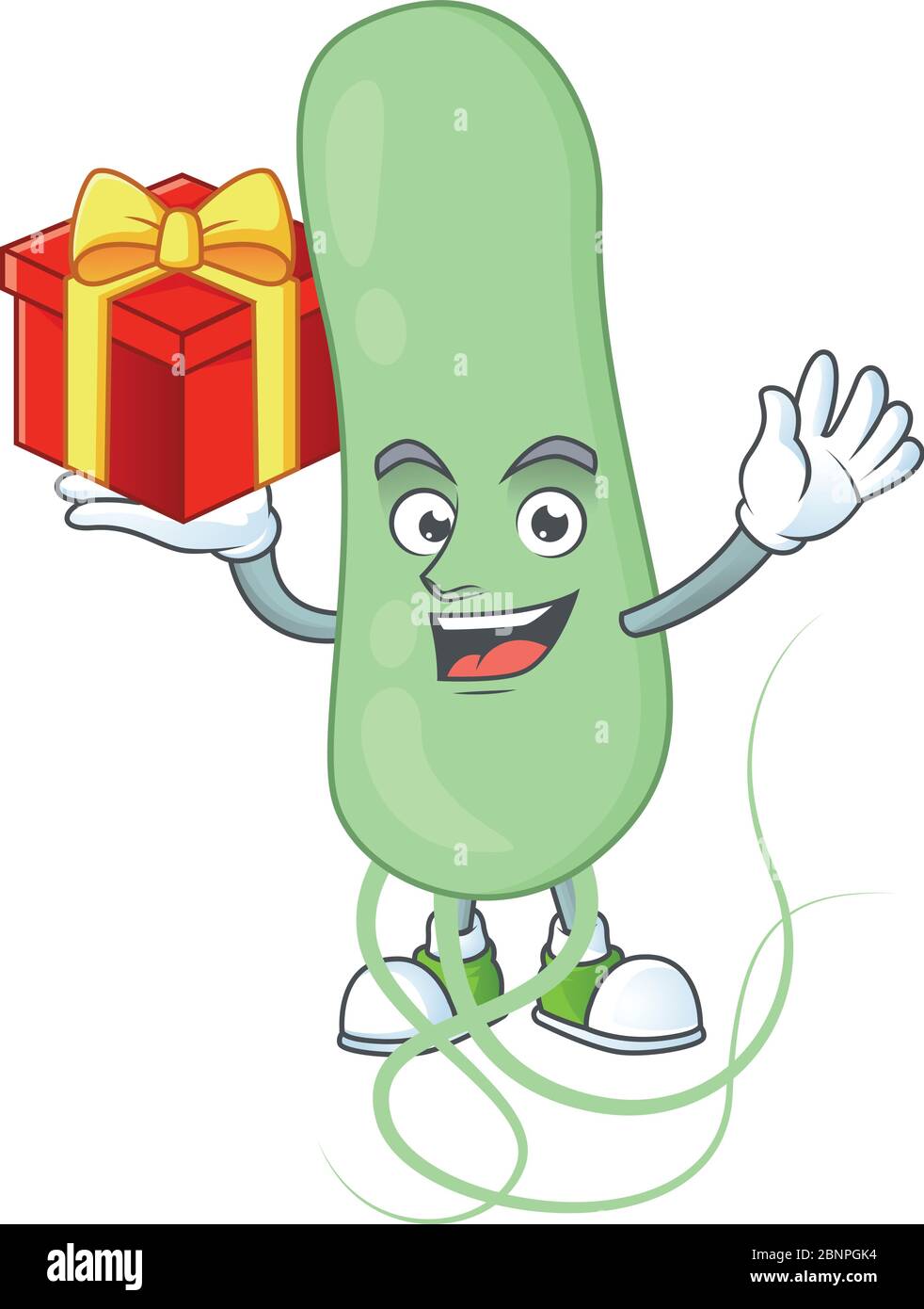 Aquificae cartoon mascot concept design with a red box of gift Stock ...
