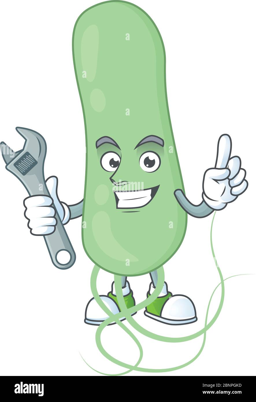 A smart mechanic aquificae cartoon mascot design fix a broken machine ...