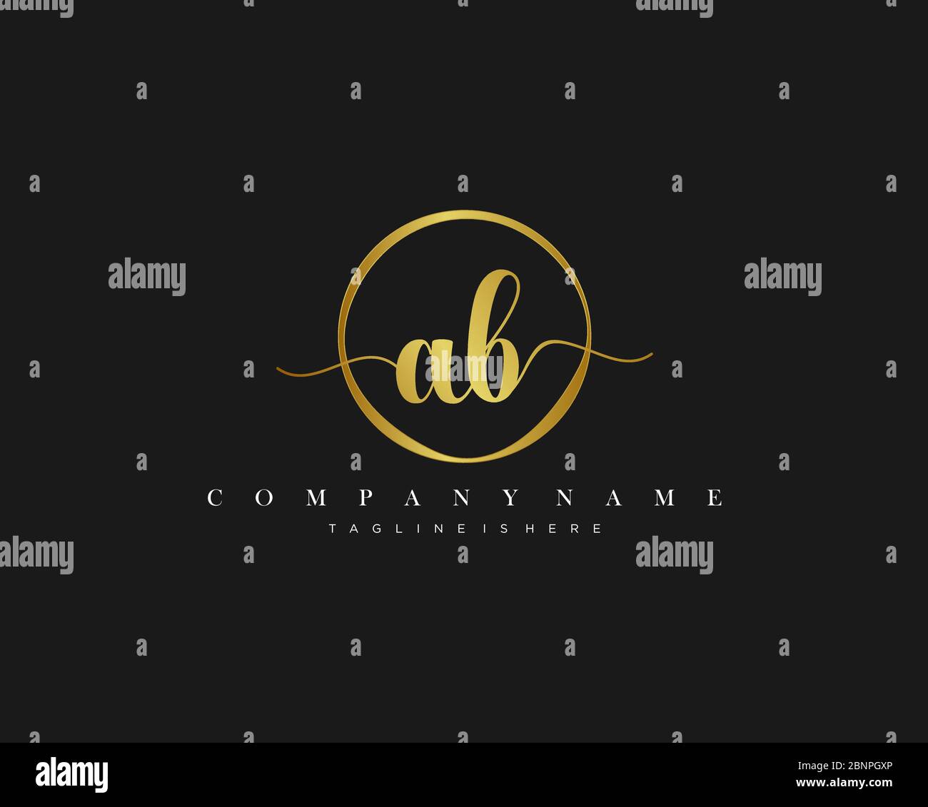 AB Signature style monogram.Calligraphic lettering icon vector Stock ...