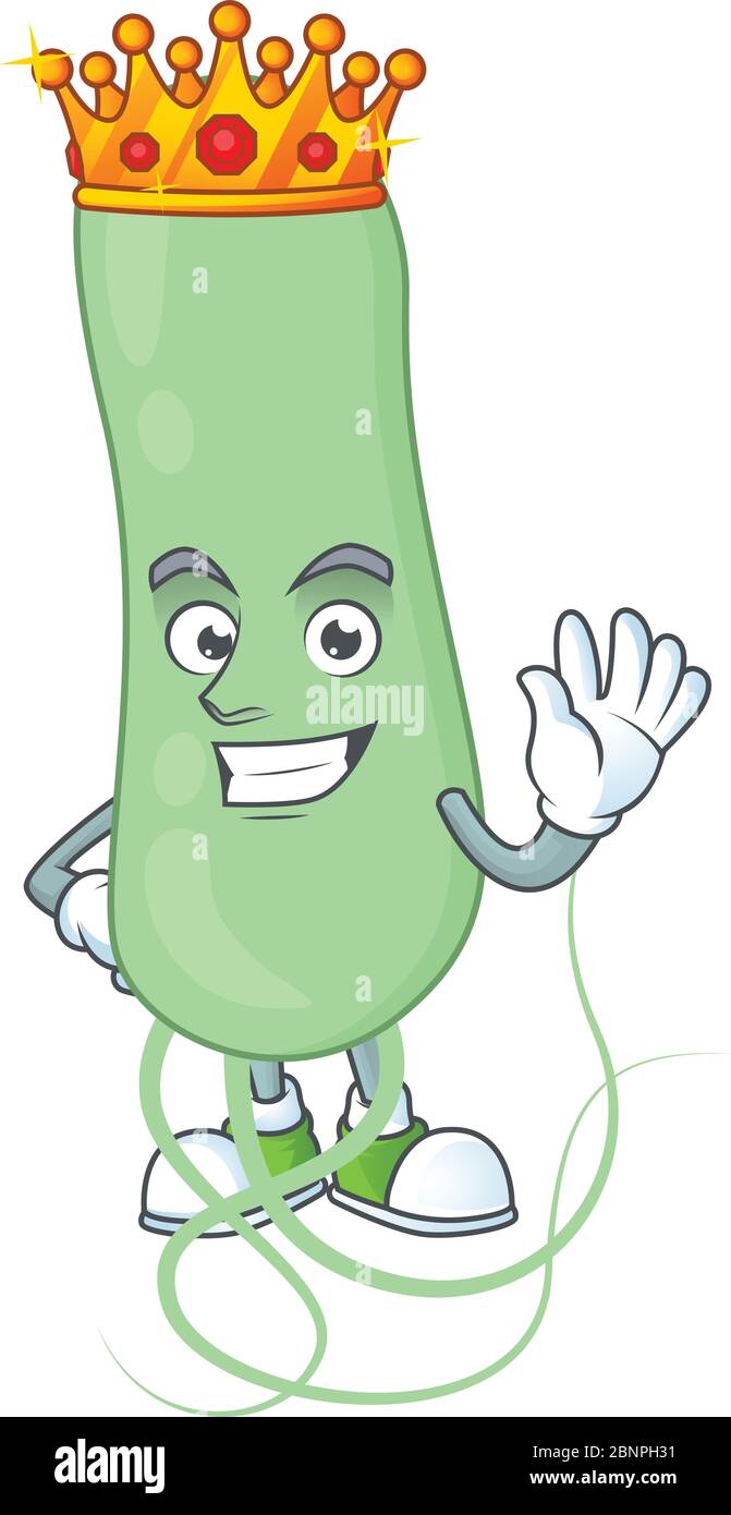 A charming King of aquificae cartoon character design with gold crown ...