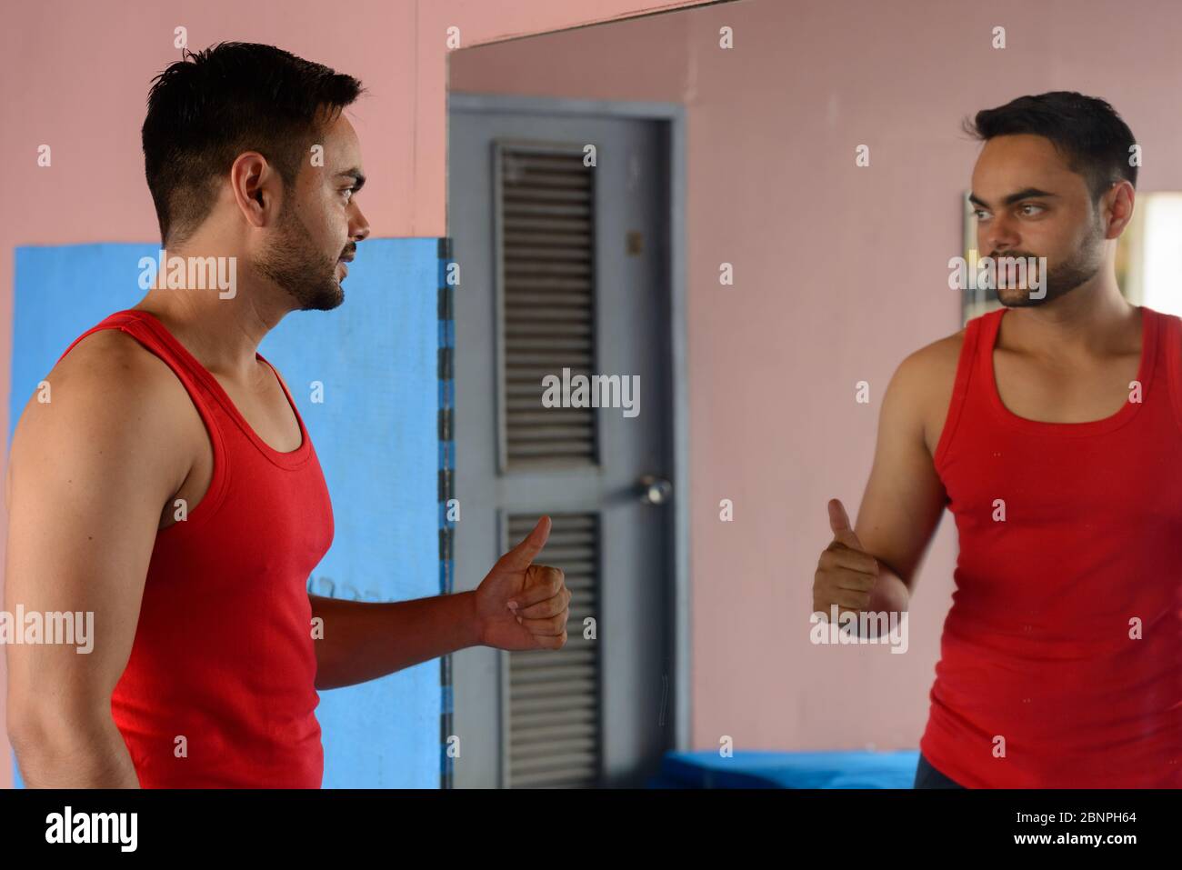 Person Talking In Mirror