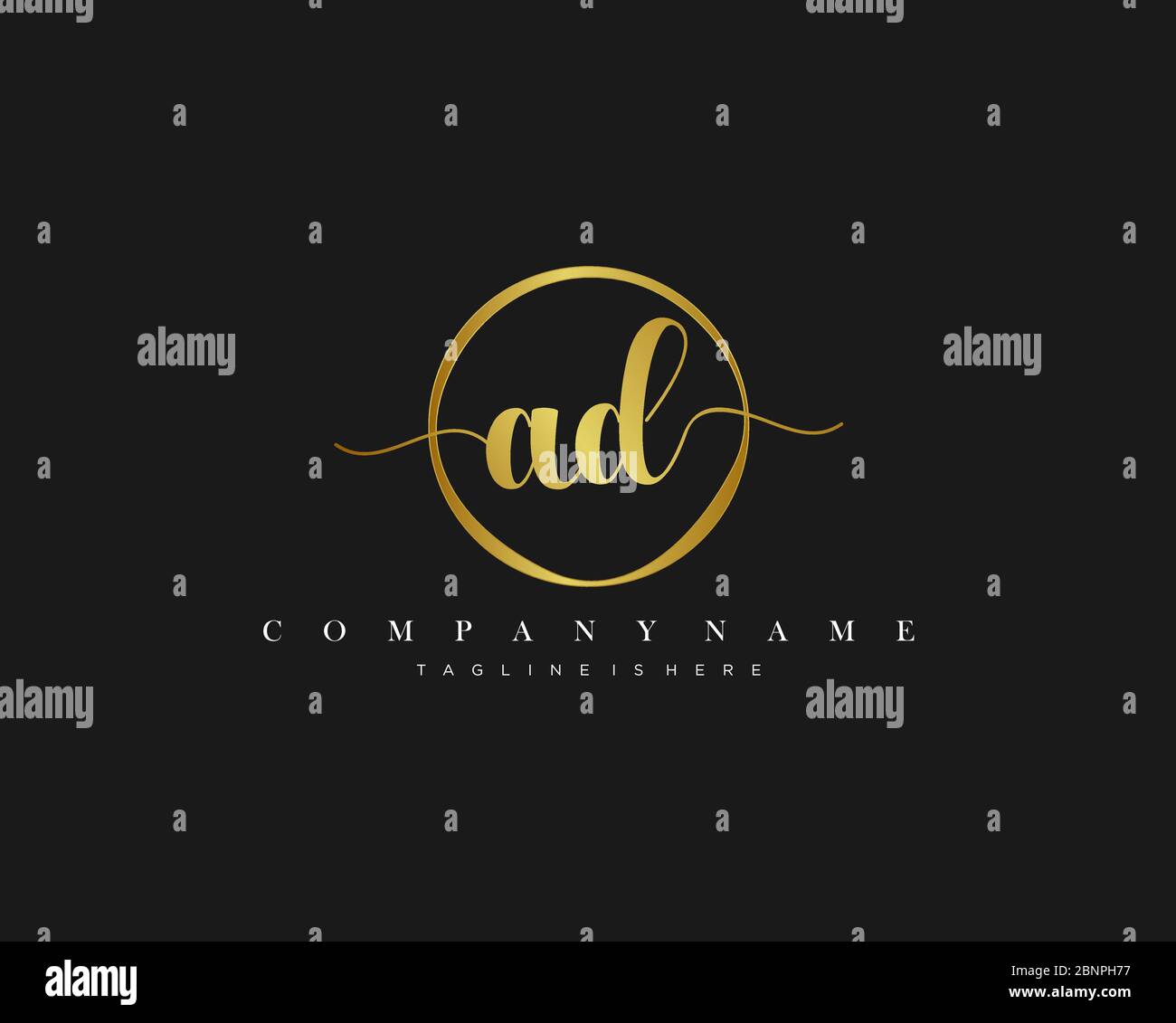 AD Signature style monogram.Calligraphic lettering icon vector Stock ...