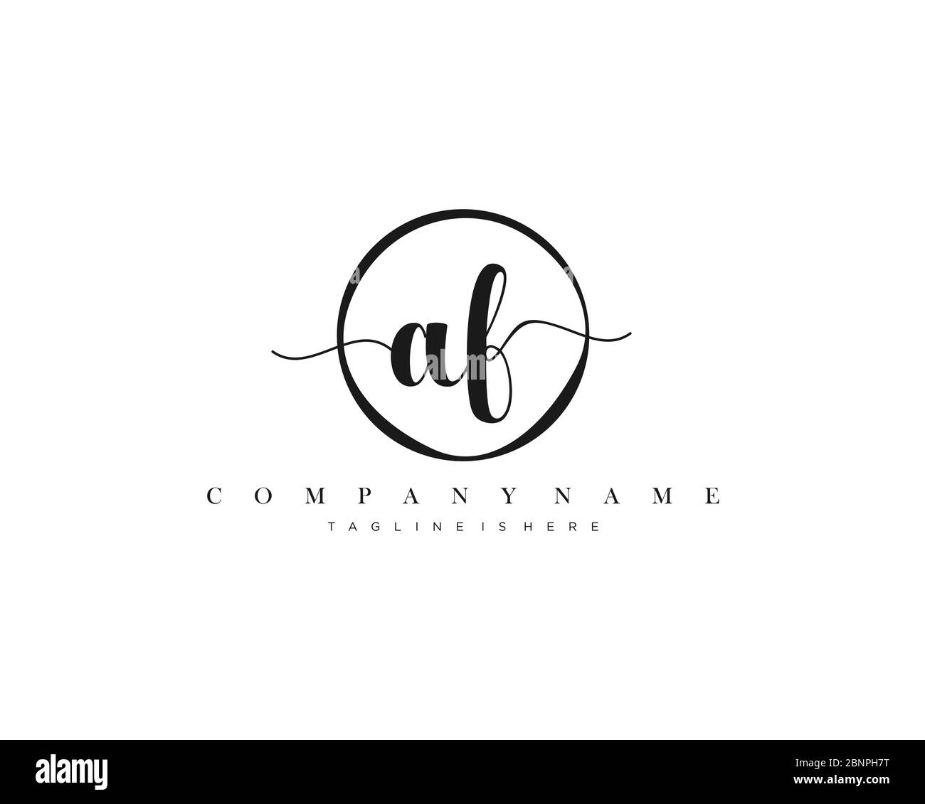 AF Signature style monogram.Calligraphic lettering icon vector Stock ...