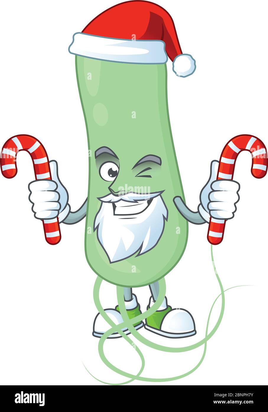 Cartoon character of aquificae as a Santa having candies Stock Vector ...