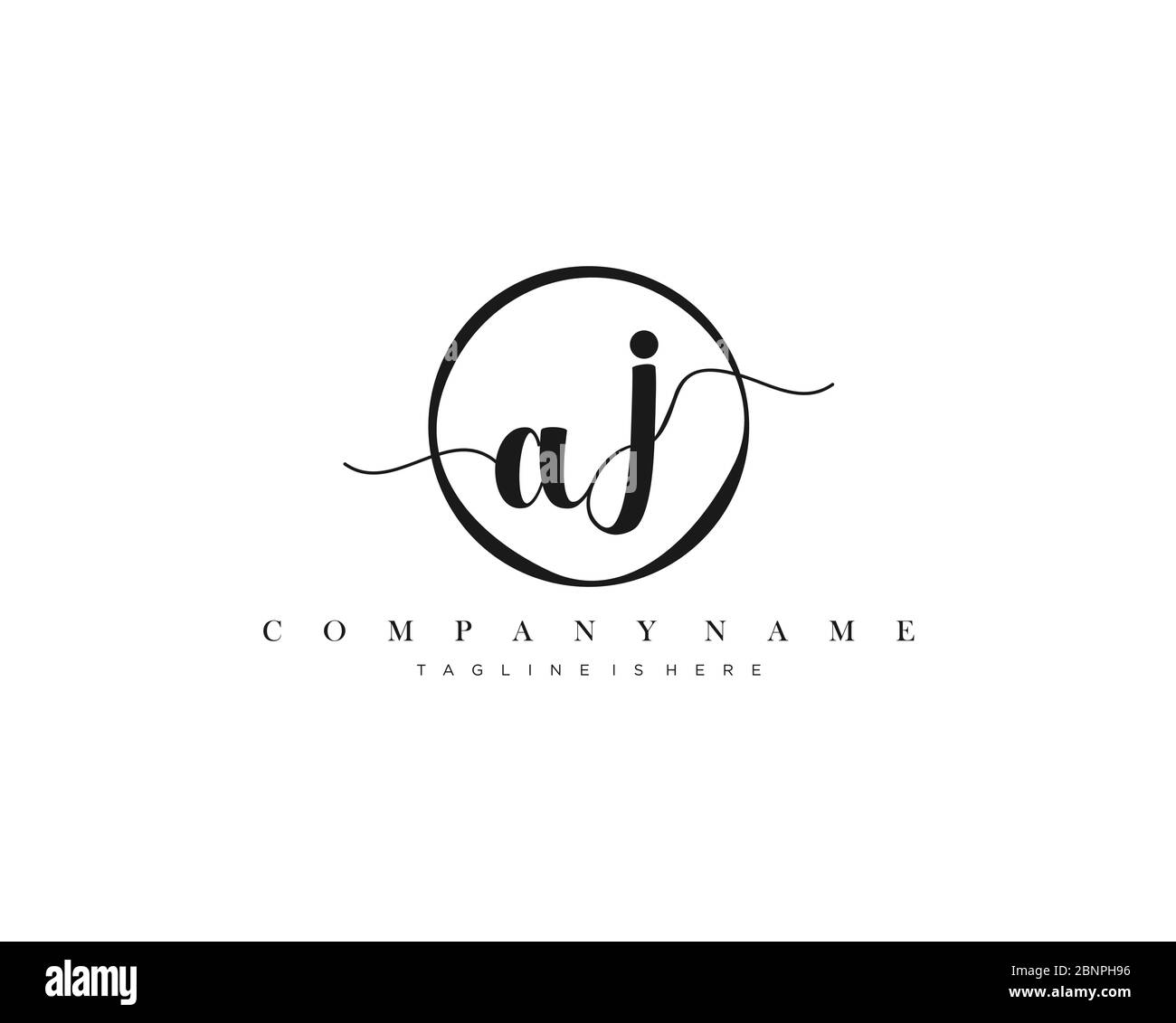 AJ Signature style monogram.Calligraphic lettering icon vector Stock ...