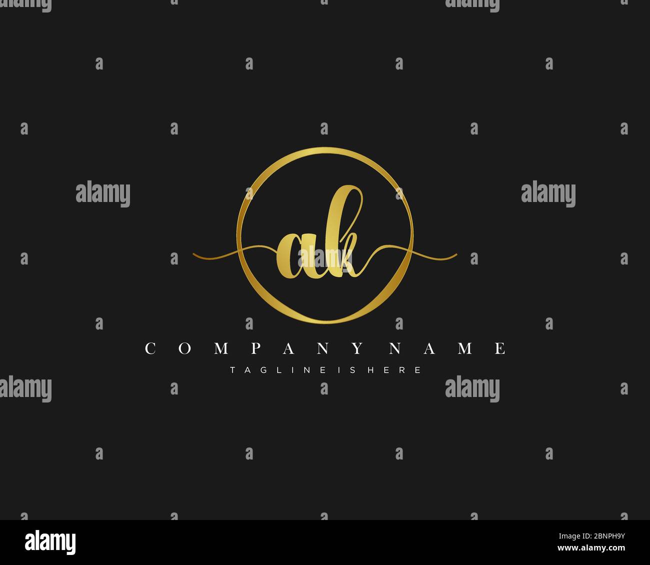 AK Signature style monogram.Calligraphic lettering icon vector Stock ...