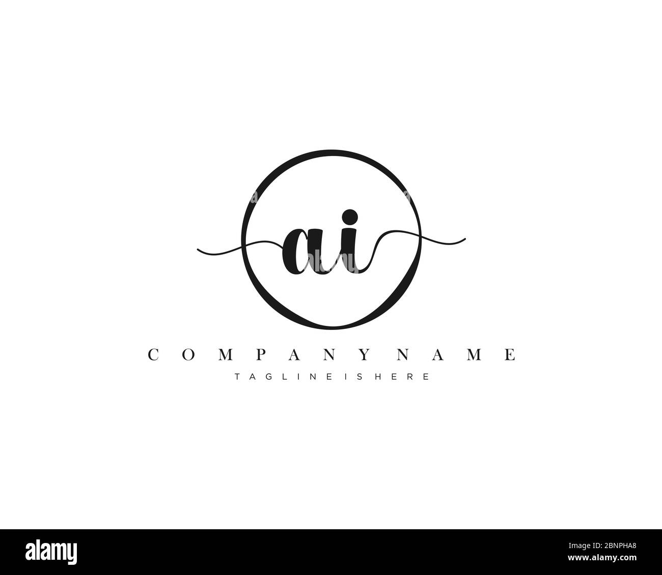 AI Signature style monogram.Calligraphic lettering icon vector Stock ...