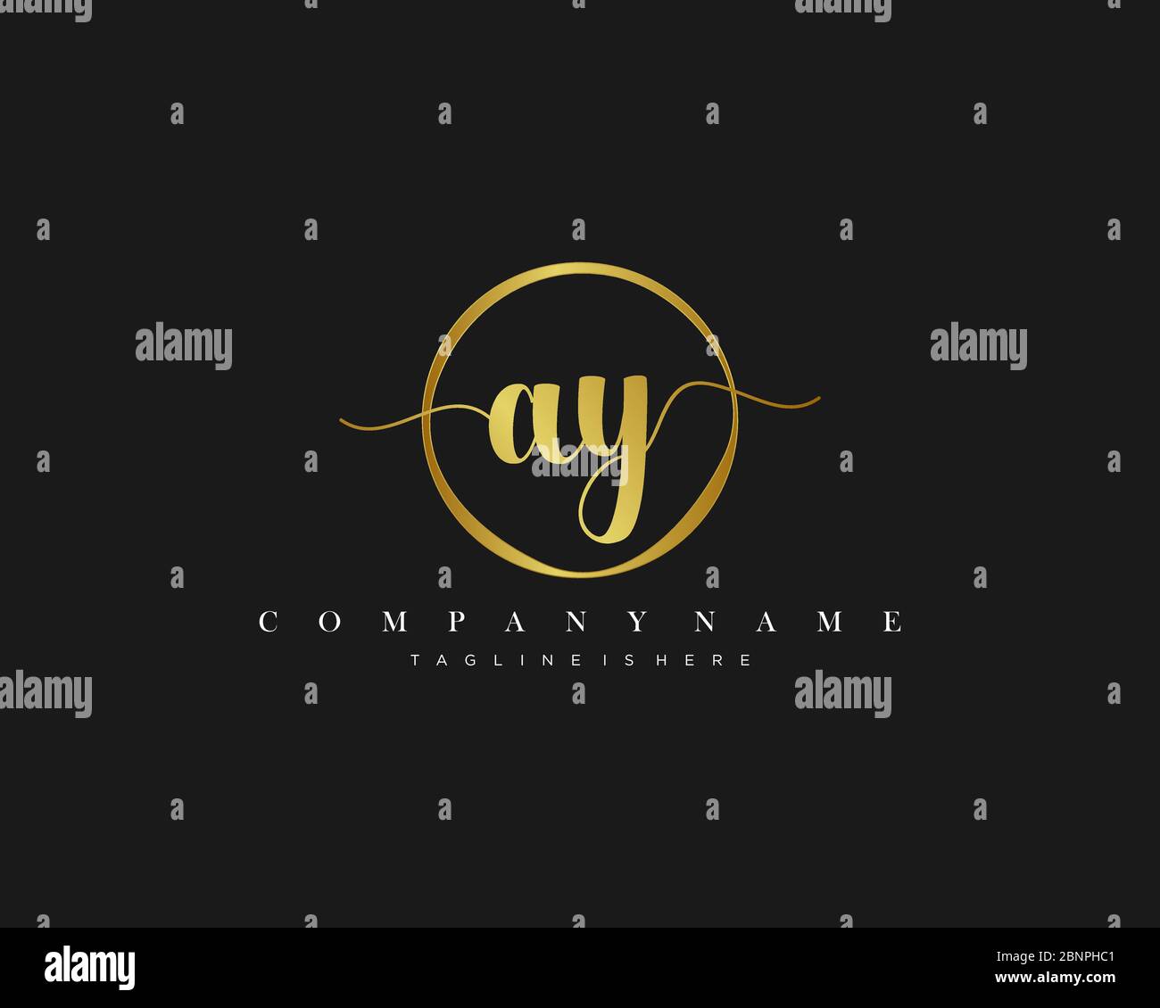 AY Signature style monogram.Calligraphic lettering icon vector Stock ...