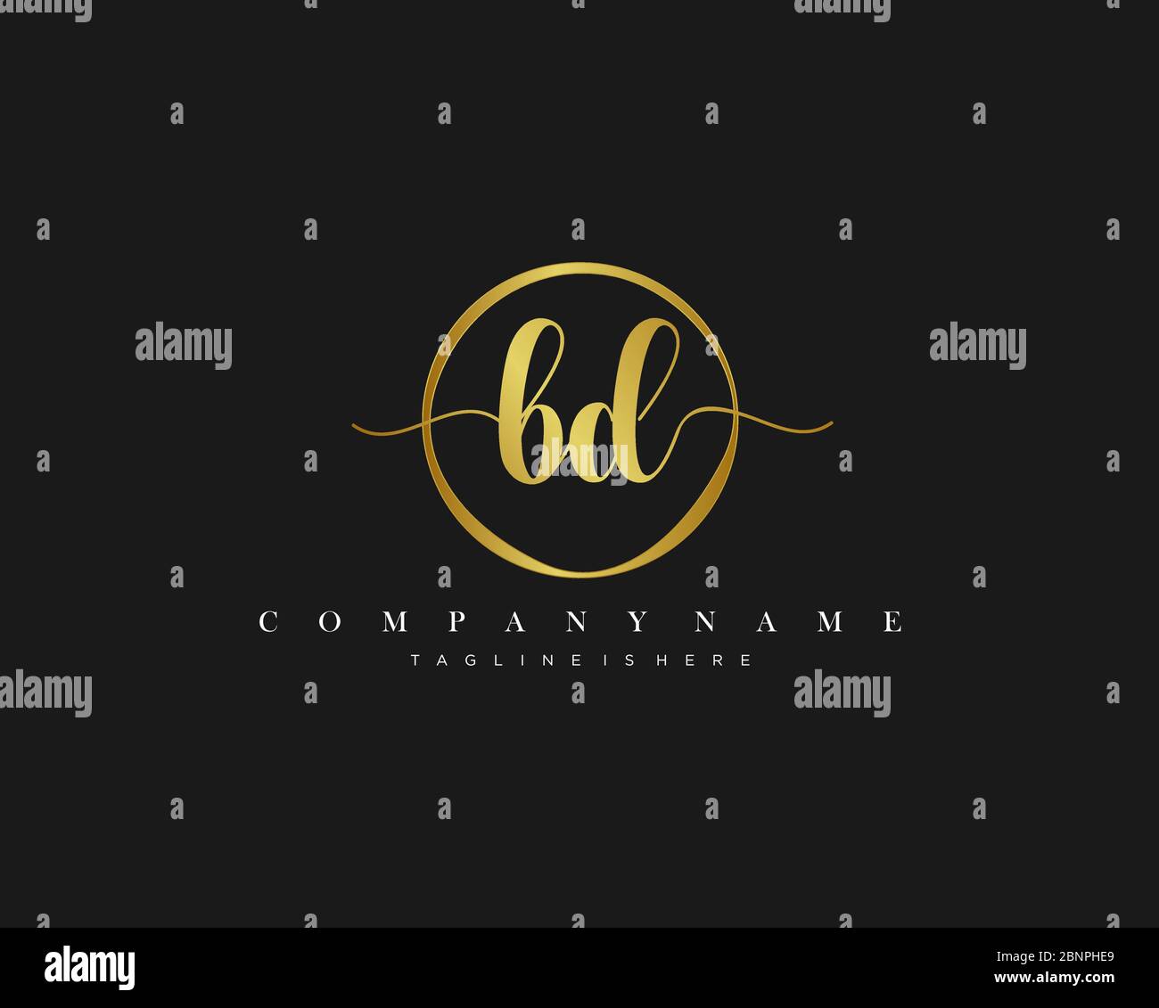 BD Signature style monogram.Calligraphic lettering icon vector Stock ...