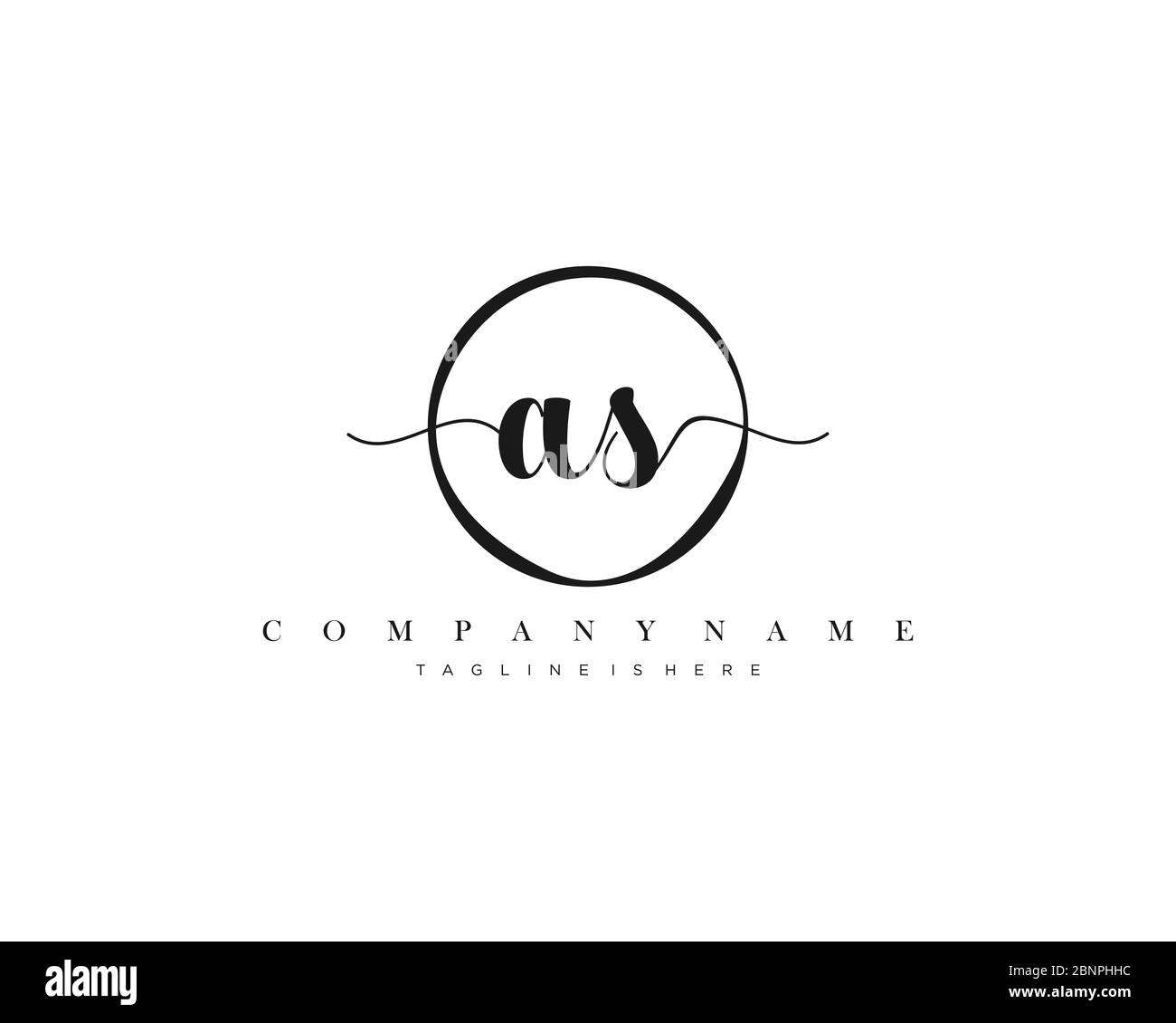 AS Signature style monogram.Calligraphic lettering icon vector Stock ...