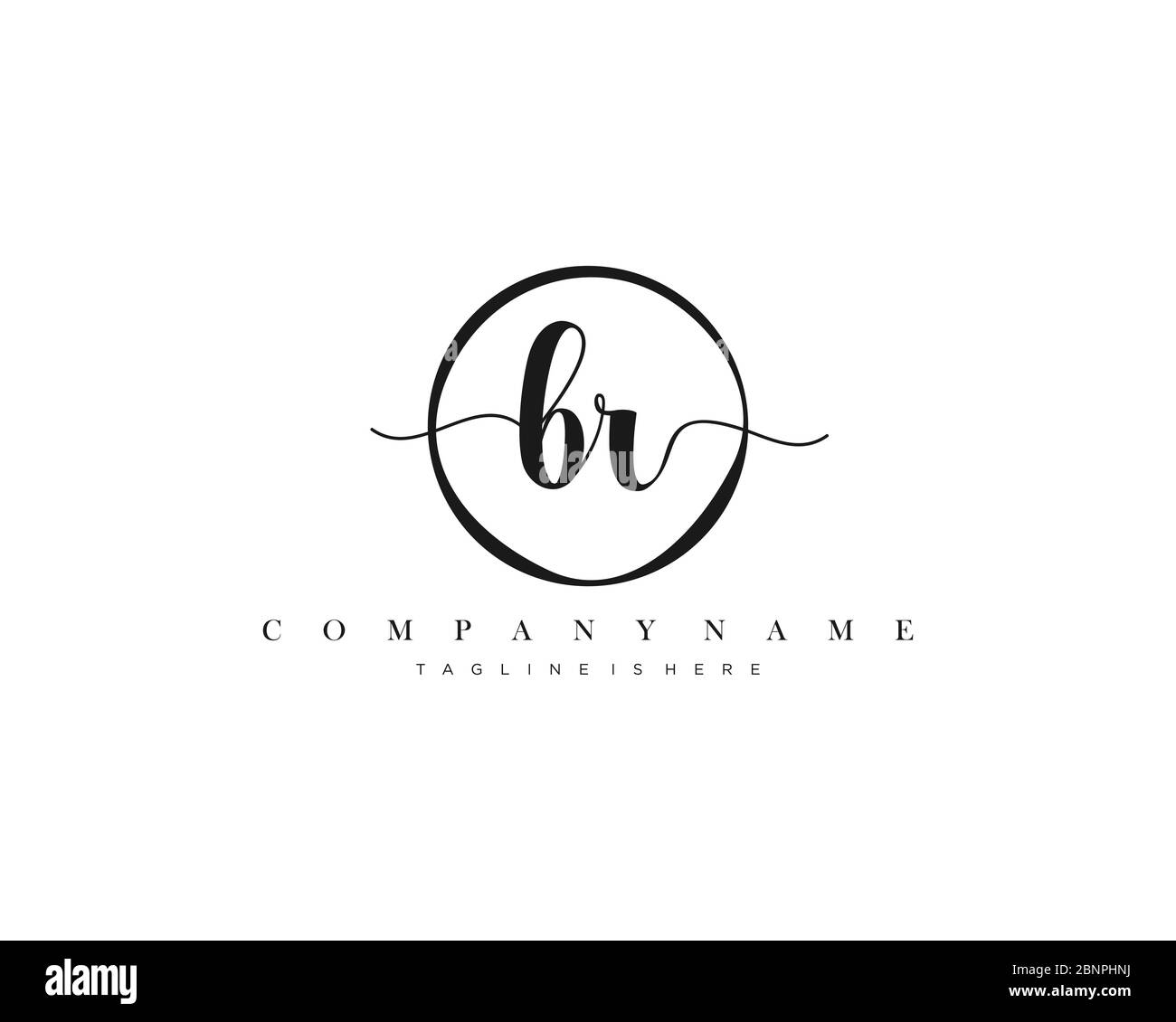 BR Signature style monogram.Calligraphic lettering icon vector Stock ...